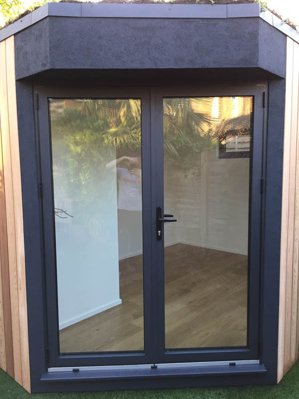 Garden office with corner doors - Garden Office Guide
